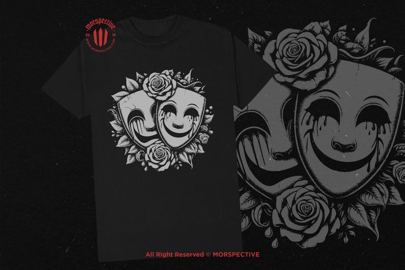 10 Bundle Dark Art Smile and Cry Mask Happy Sad Laugh and Crying Tattoo ...