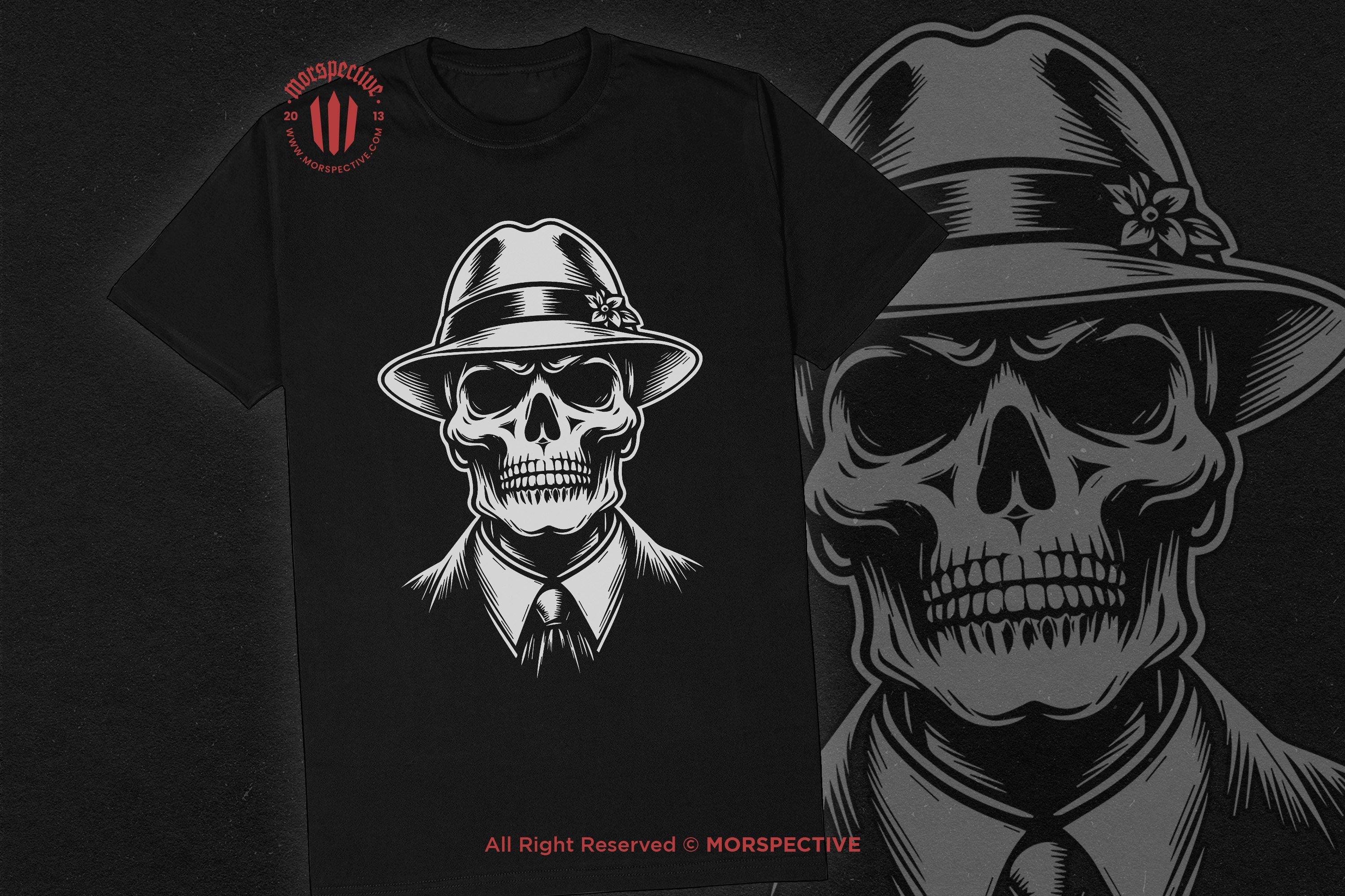 10 Bundle Dark Art Skull Mafia Head Hat and Collar Black and White Art ...