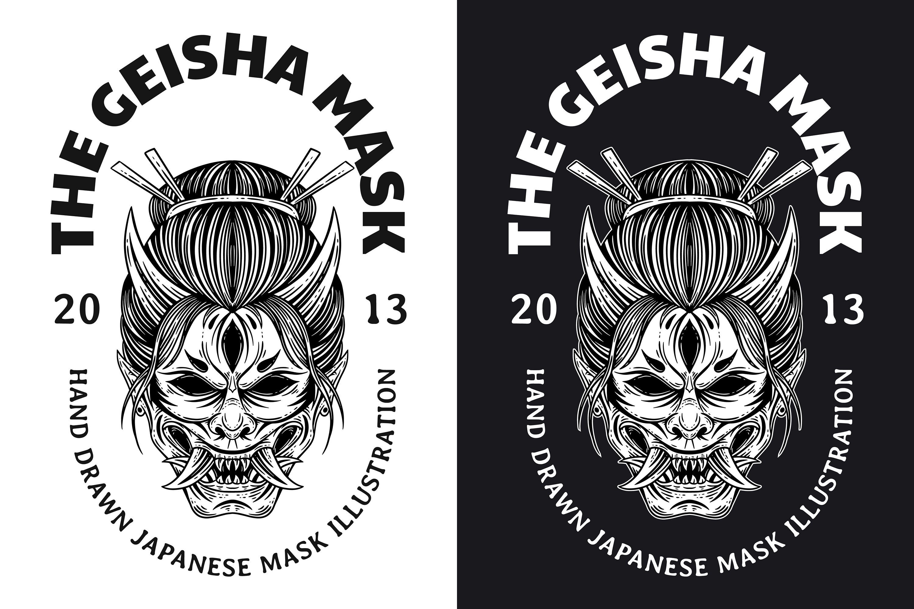 10 Set Bundle Japanese Geisha Mask Girl Dark Art Tattoo Skull - Etsy
