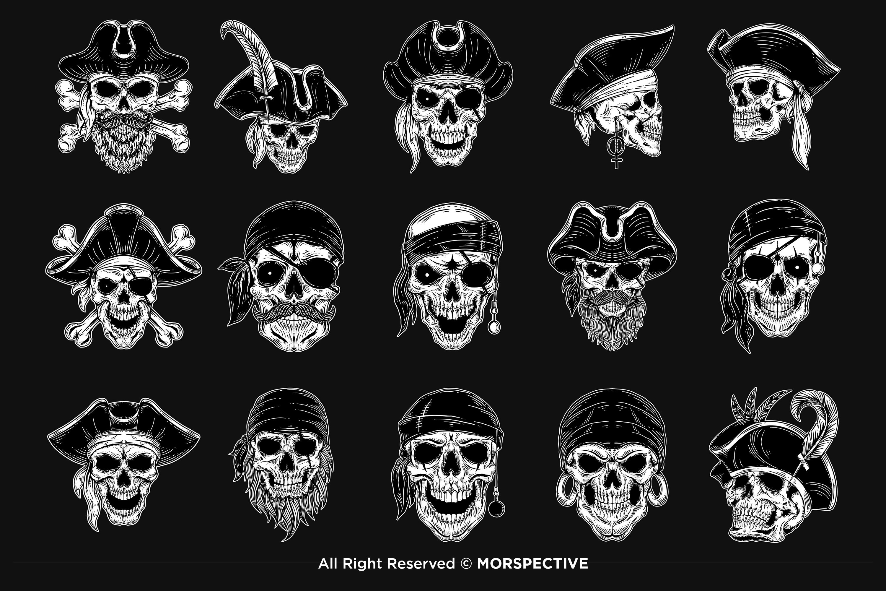 15 Bundle Pirate Svg, Pirate Png, Pirates Captain, Pirate Skull Head ...
