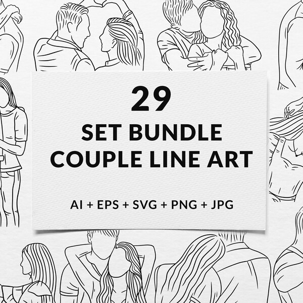 Couple Line Art - Etsy