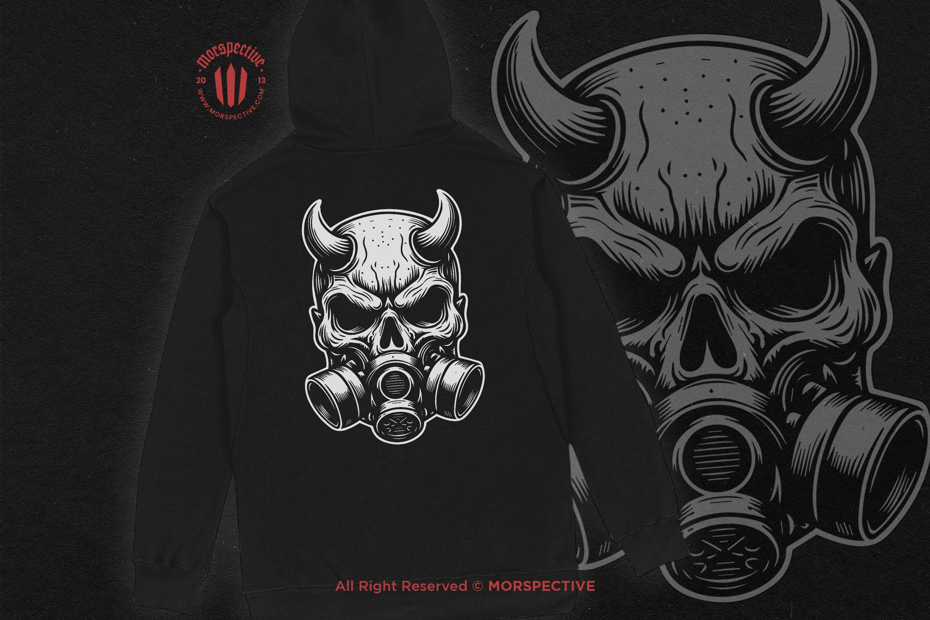 10 Bundle Dark Art Scary Devil Gas Mask Head Black and White Tattoo ...