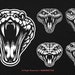 10 Bundle Dark Art Viper Snake Beast Angry Head Black and White Tattoo ...
