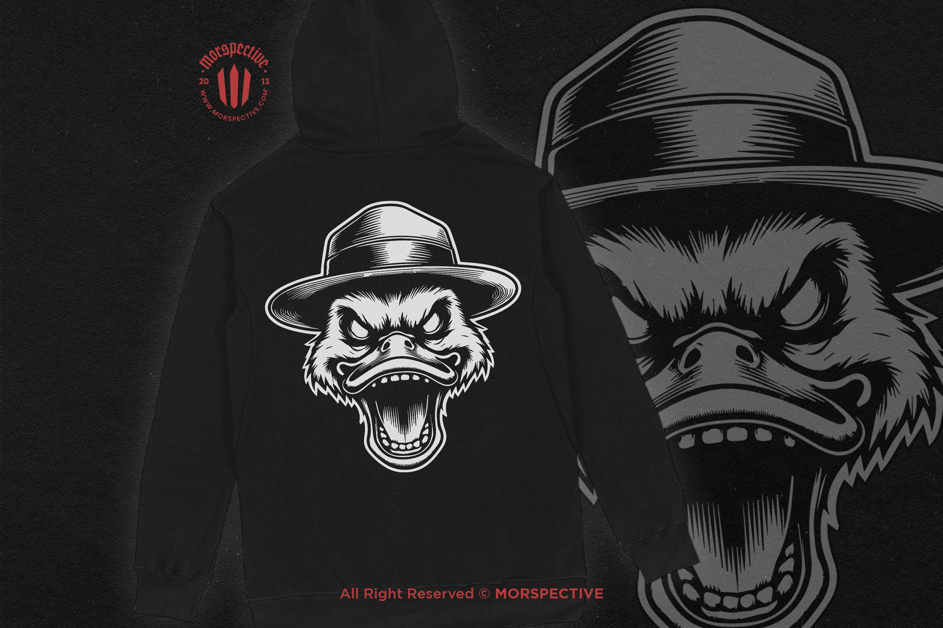 10 Bundle Dark Art Creepy Angry Duck Head With Hat Black and White ...