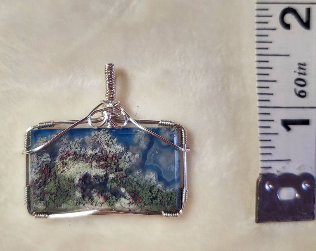 Wire Wrapped Java Moss Agate Doublet Pendant - Etsy