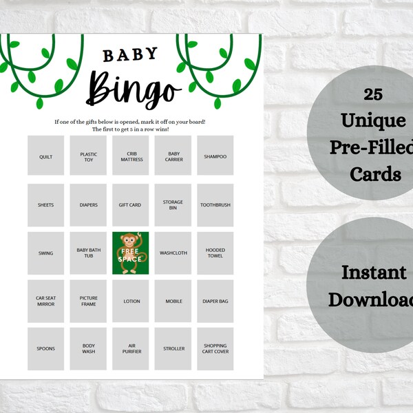 Monkey Bingo - Etsy