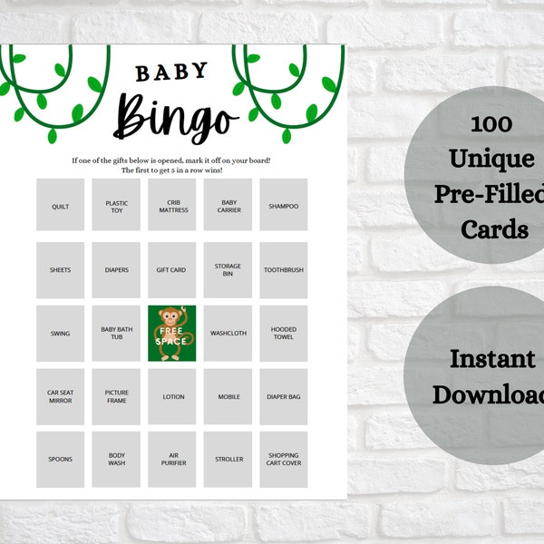 Monkey Bingo - Etsy