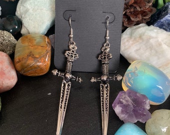 Dangly Sword Earrings - Etsy