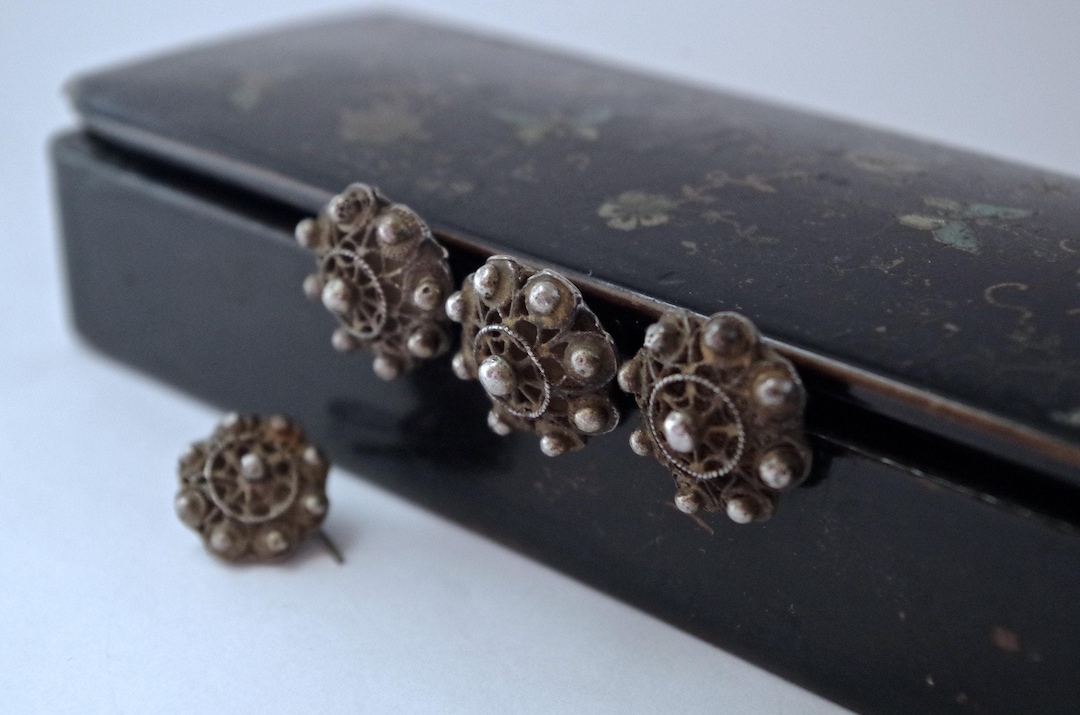 SALAMANCA *** A Group of Four Rare Old Handmade Spanish Filigree Silver ...