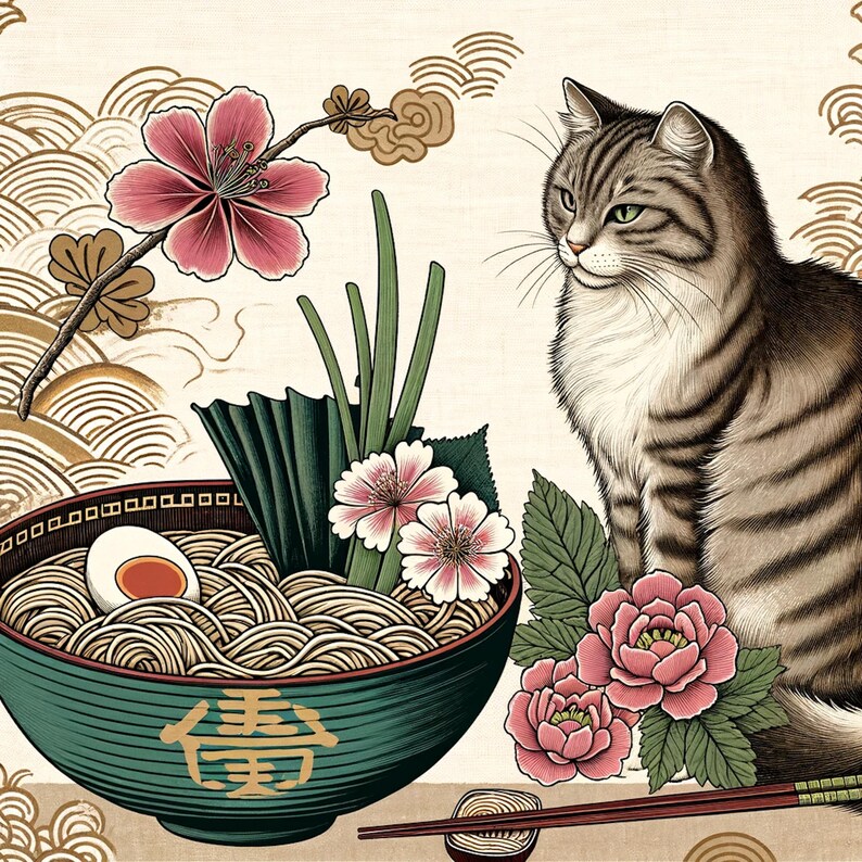 Cool Japanese Cat Sticker for Laptop or Notebook Cute Anime Style Decal ...