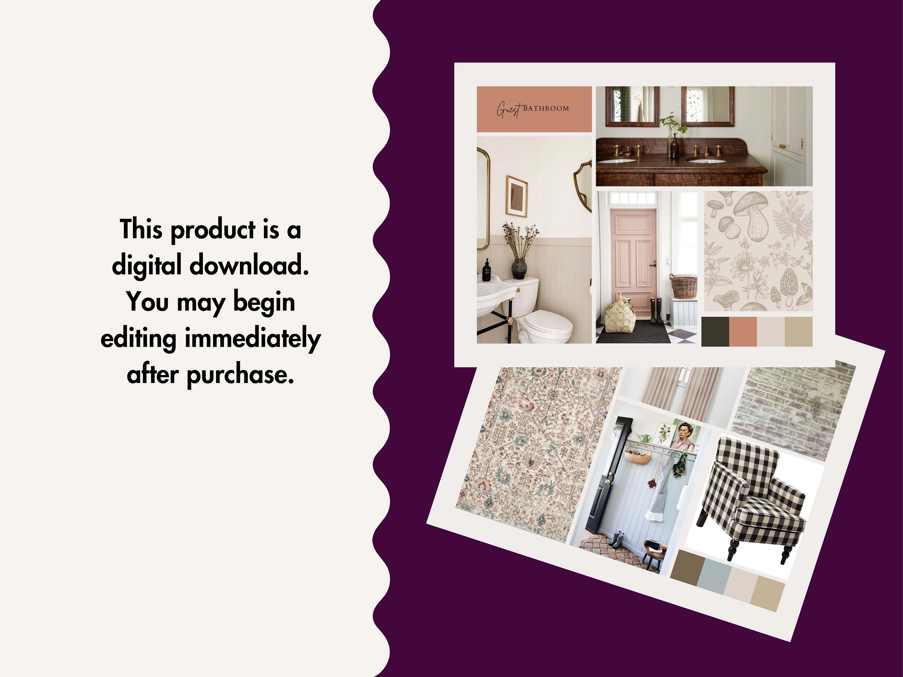 Home Mood Board Template With Color Story | Home Decor Design | Canva ...