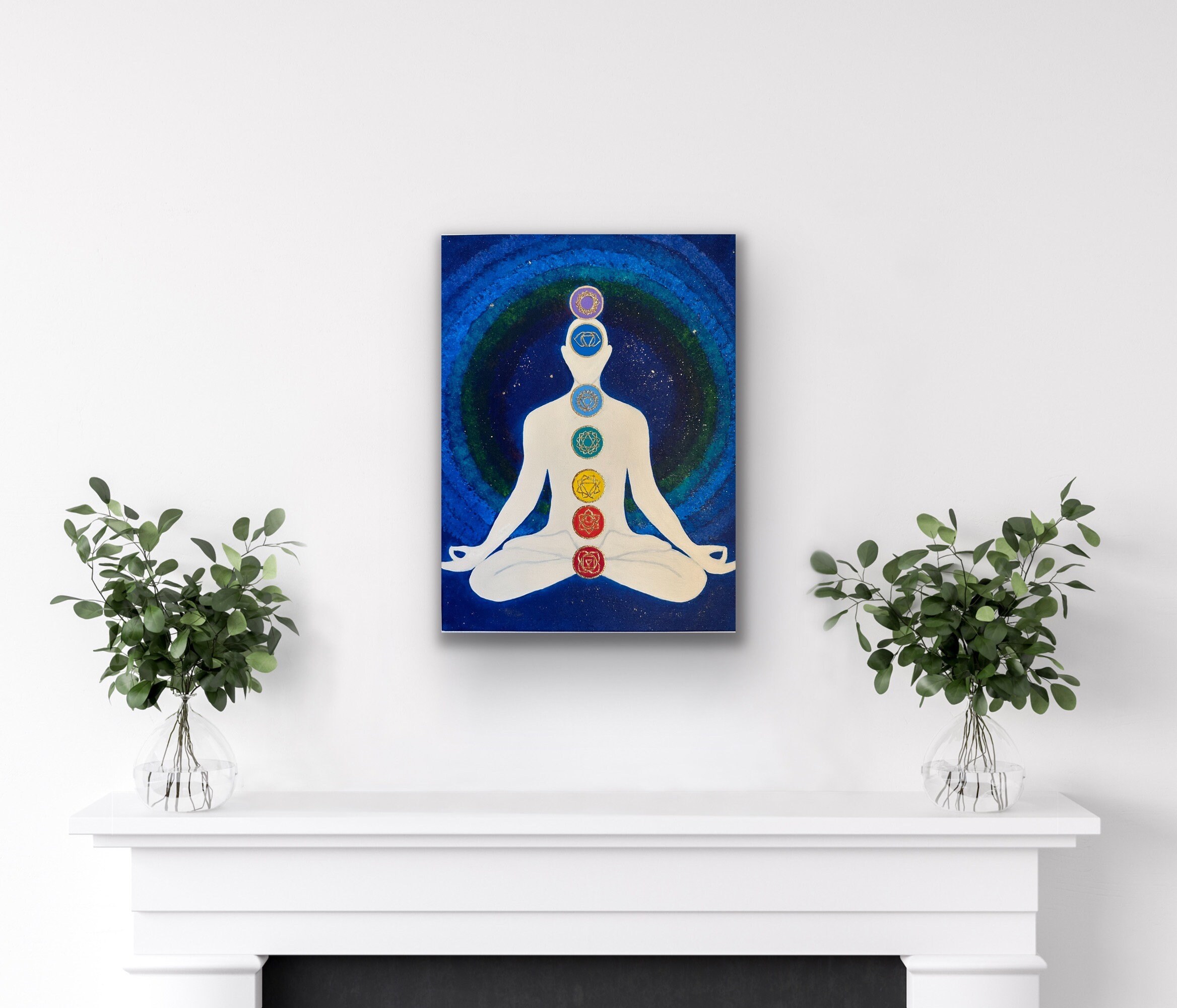 Chakras, Mandala Art, Canvas, Acrylic Paint, Home Decor, Exclusive ...