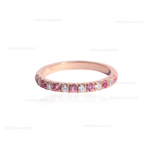 Genuine Sapphire Half Eternity Ring - Etsy