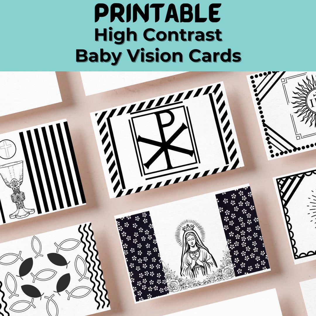 Catholic Baby High Contrast Cards: Newborn Sensory Toy (digital ...