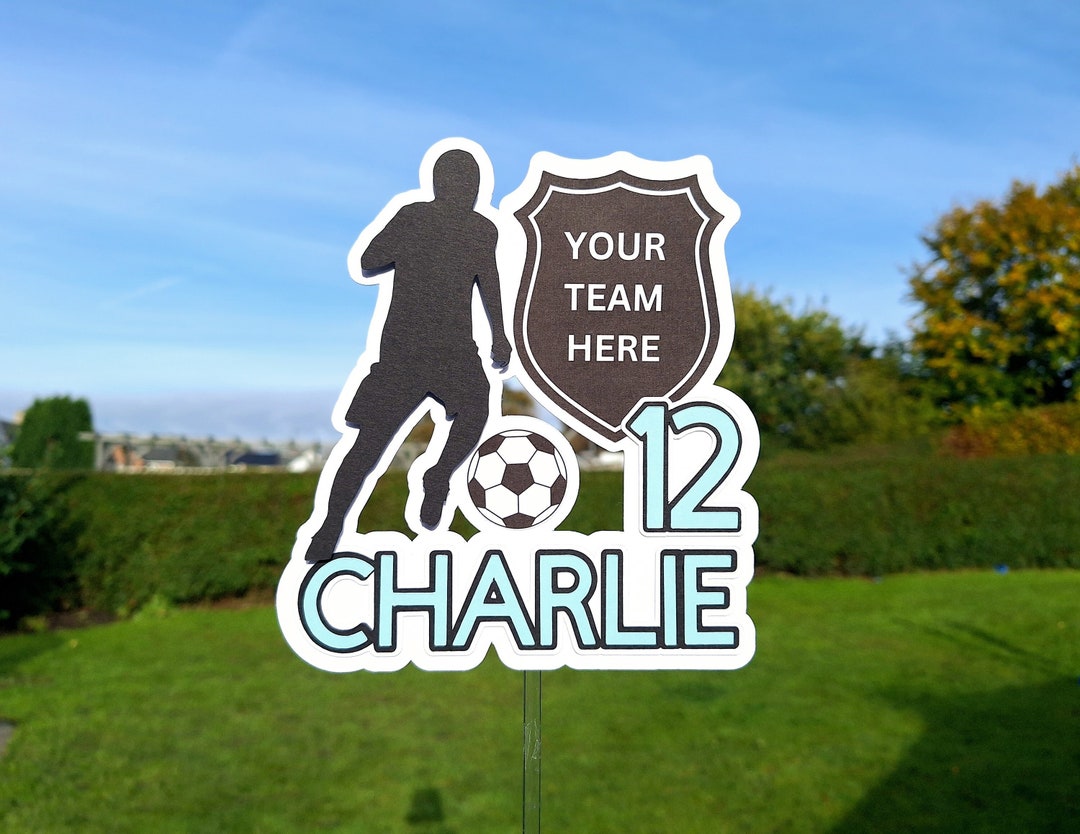 Personalised Football Cake Topper: Team Colours - Etsy