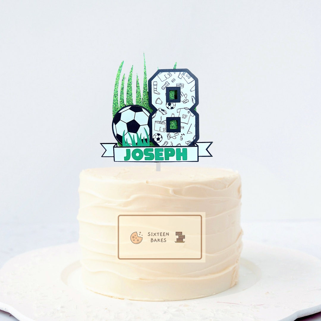 Football Cake Topper | Football Birthday Cake | Personalised Football ...