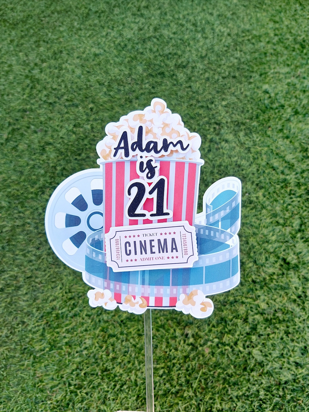 Movie Film Cake Topper Personalised Cinema Birthday Cake Topper Movie ...