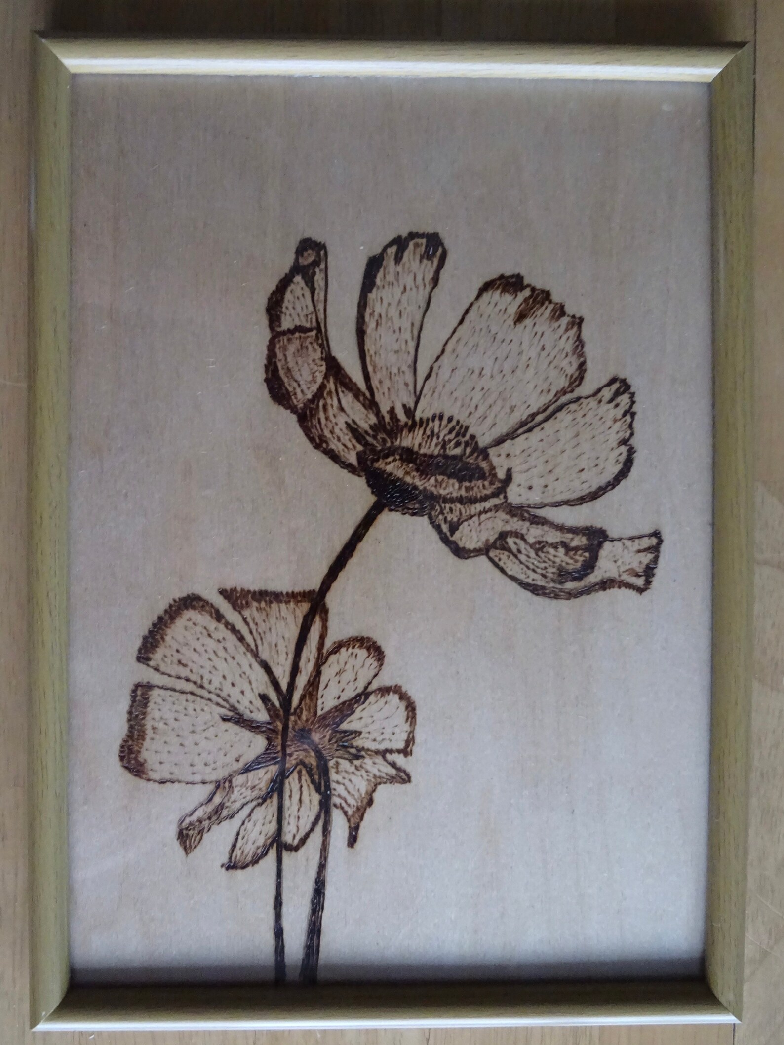 Pyrography Art Simply Flowers Hand Drawn Unique Gift - Etsy UK