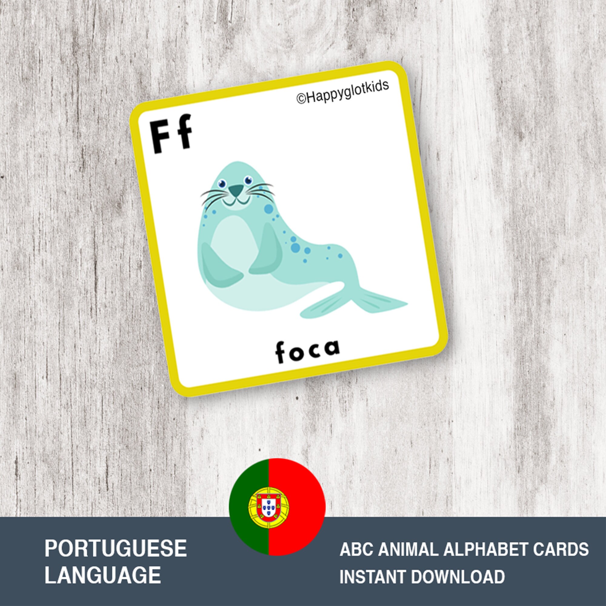 Portuguese Animal Alphabet Cards Portuguese Alphabet Flashcards ...