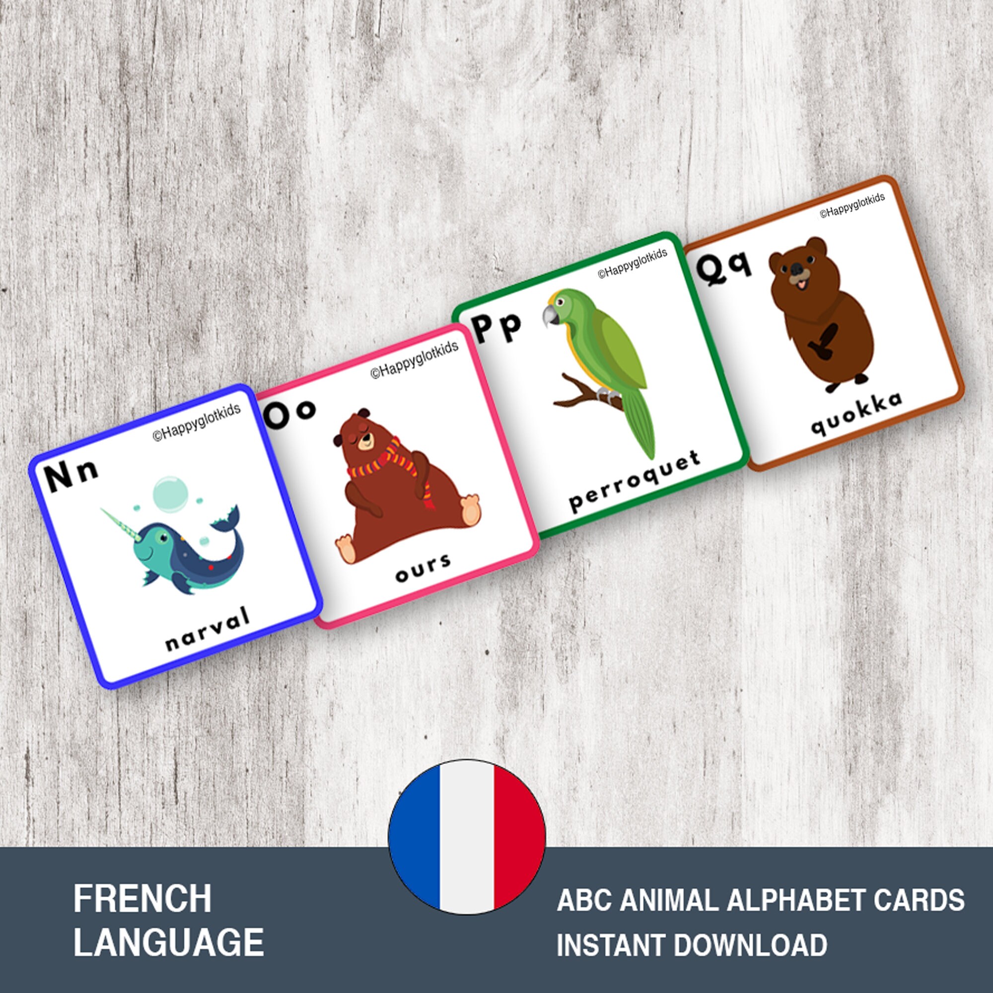 Französische Tier Alphabet Karten Alphabet Flashcards - Etsy.de