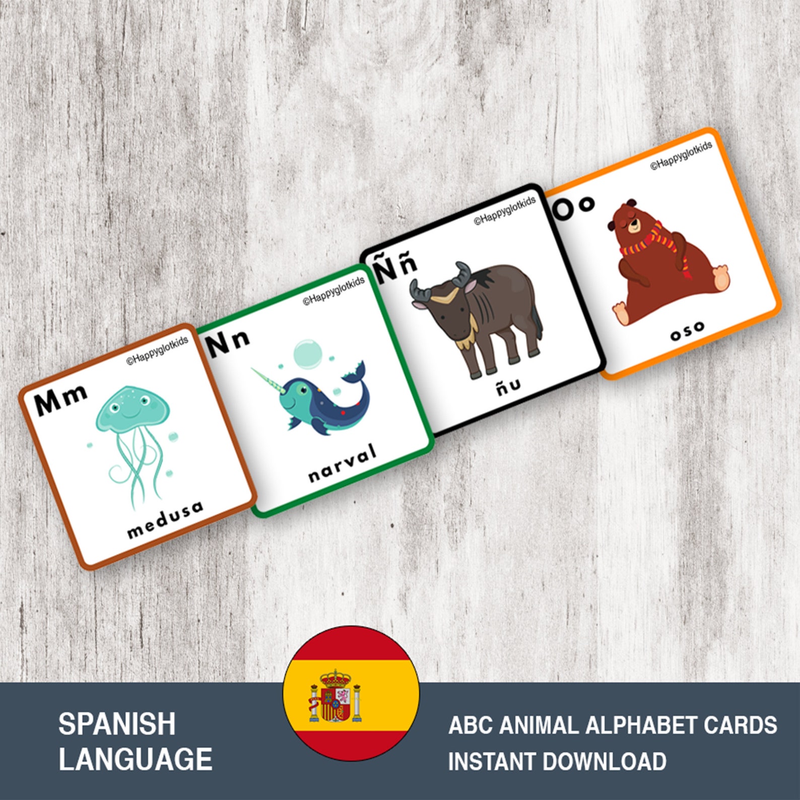 Spanische Tier Alphabet Karten Spanische Alphabet Flashcards - Etsy.de