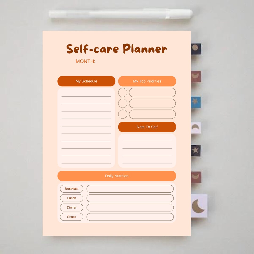 Self Care Planner, Wellness Planner, Self-care Planner Printable, Self ...