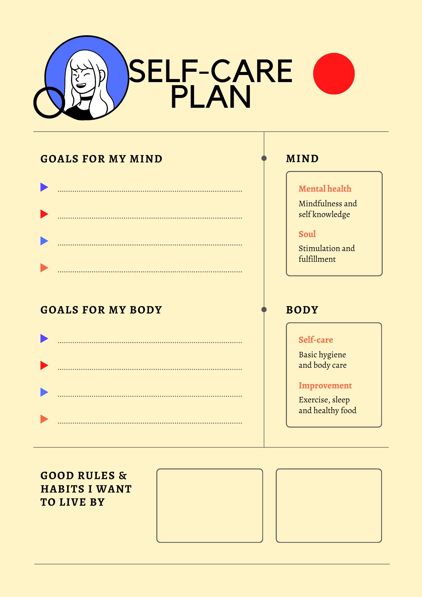 Self Care Planner Wellness Planner Self Care Planner Printable Self