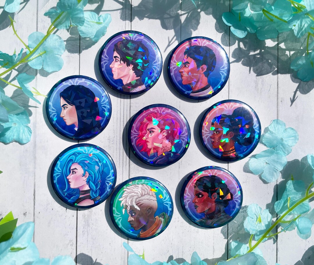 Arcane Holographic Button Pins - Etsy