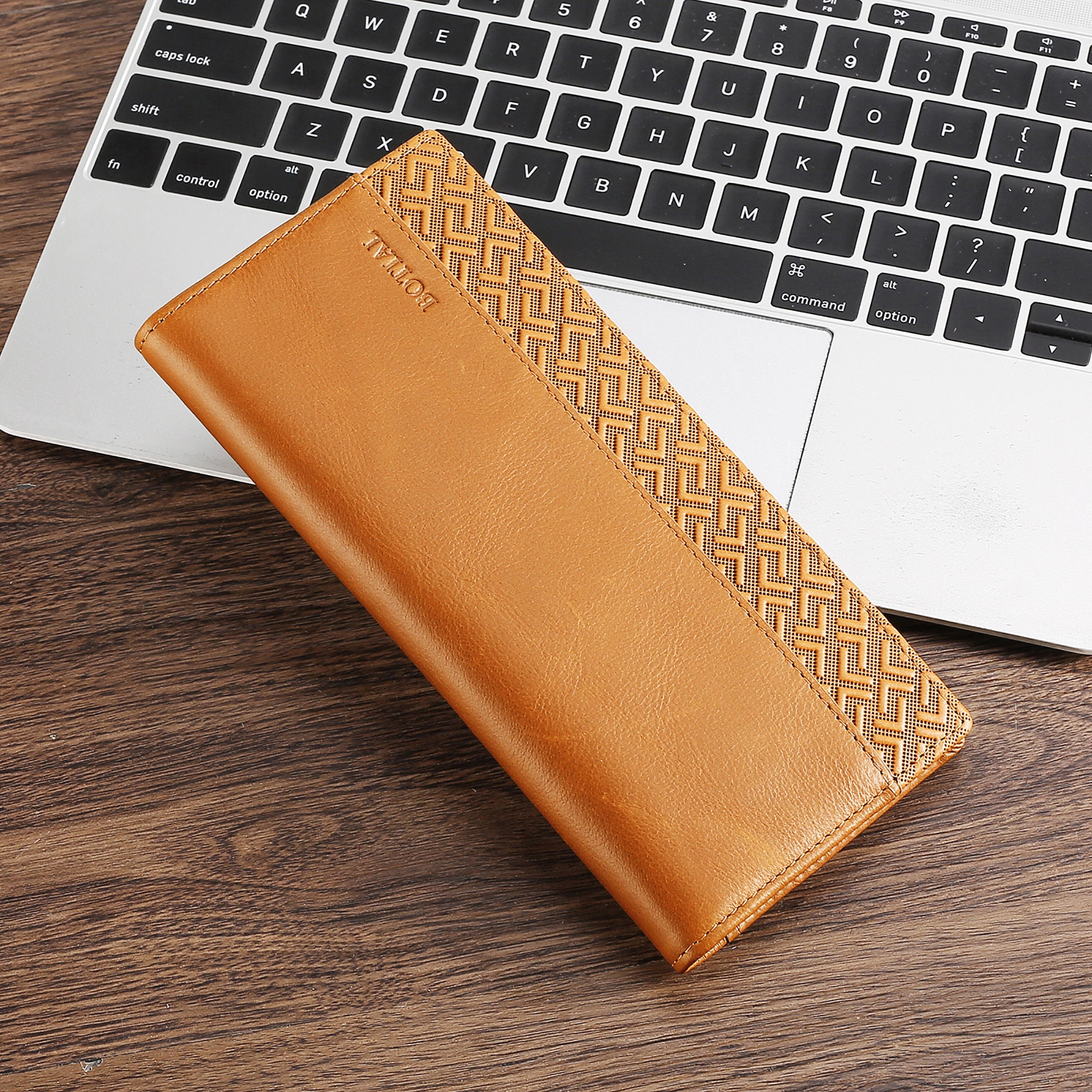 Men's Genuine Bifold Leather Long Wallet With Zipper - Etsy