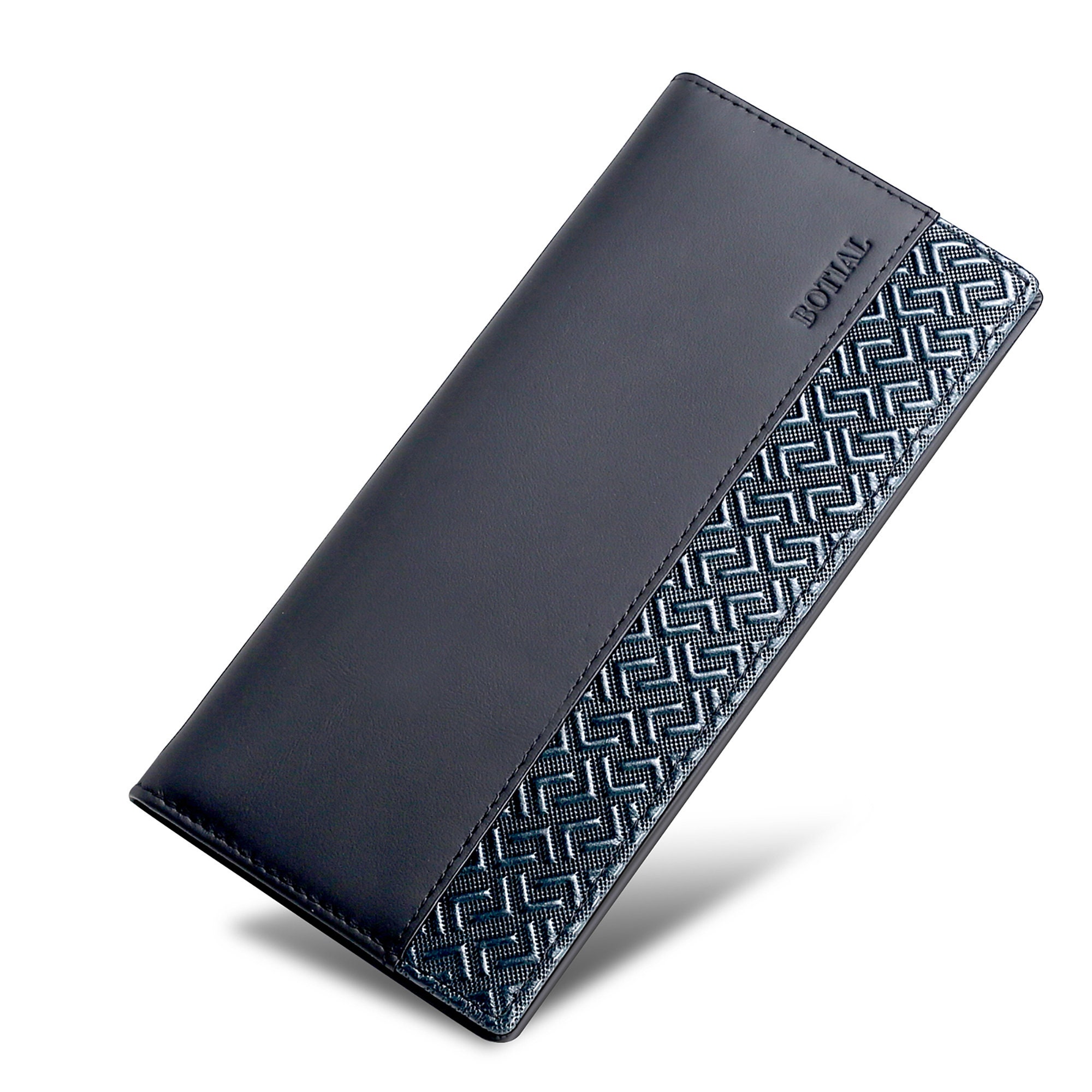 Men's Genuine Bifold Leather Long Wallet With Zipper - Etsy