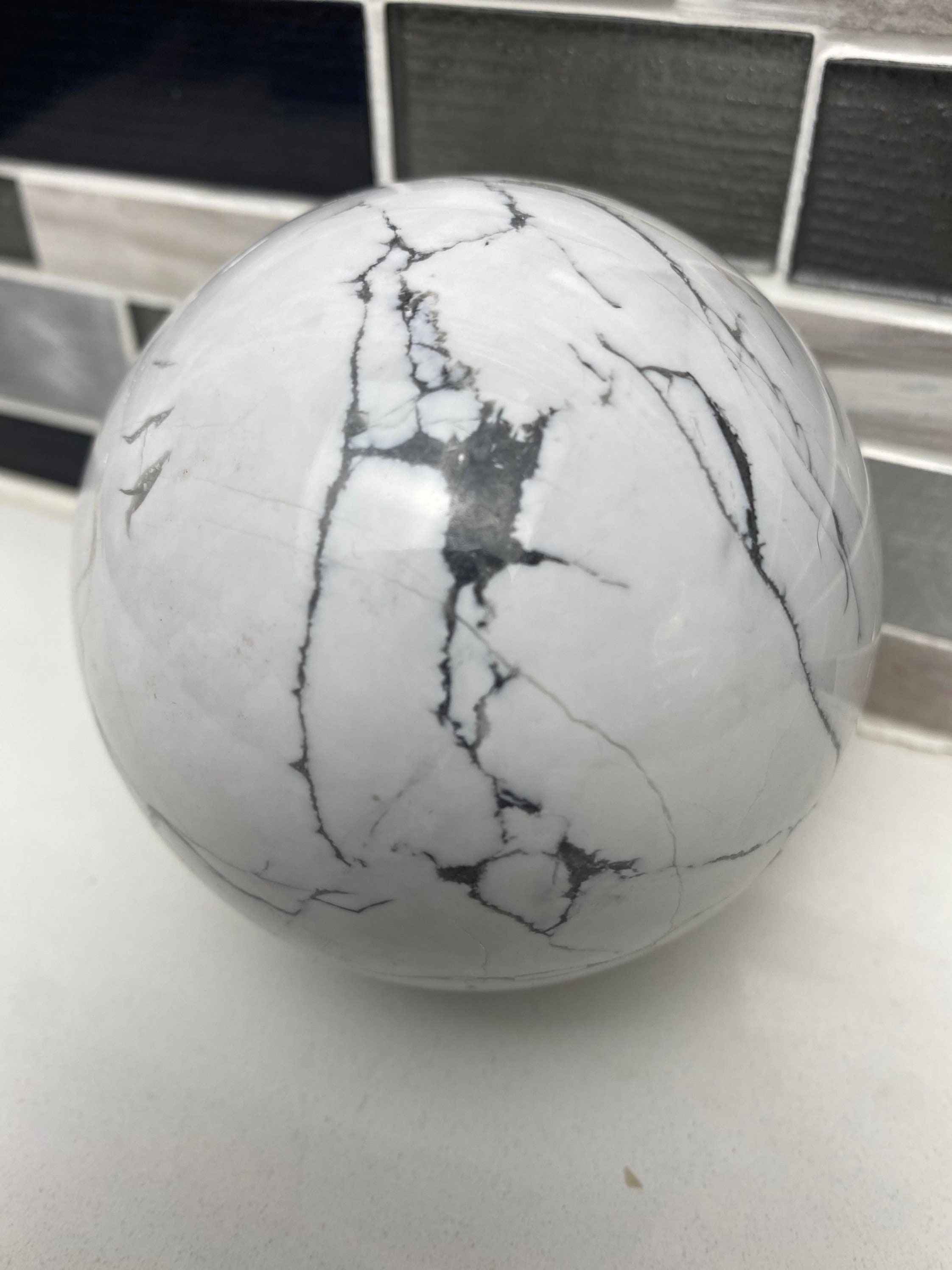 Howlite Sphere Howlite Black and White Crystals Healing | Etsy