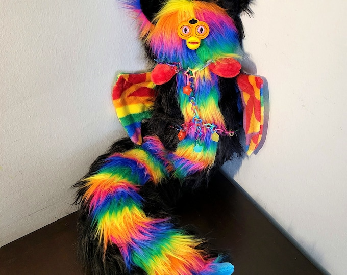 Rainbow Rave LONG FURBY DRAGON - Etsy