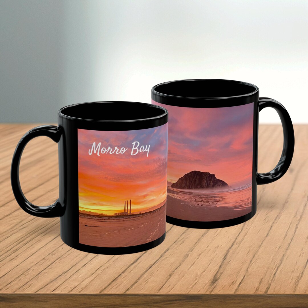Morro Bay Coffee Mug: Sunrise Sky Photo Wrap, Central California ...
