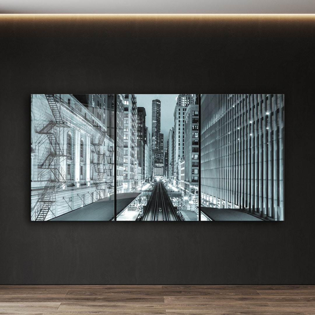 Extra Large Modern Glass Wall Art, Colorful Panoramic Wall Decor Living ...