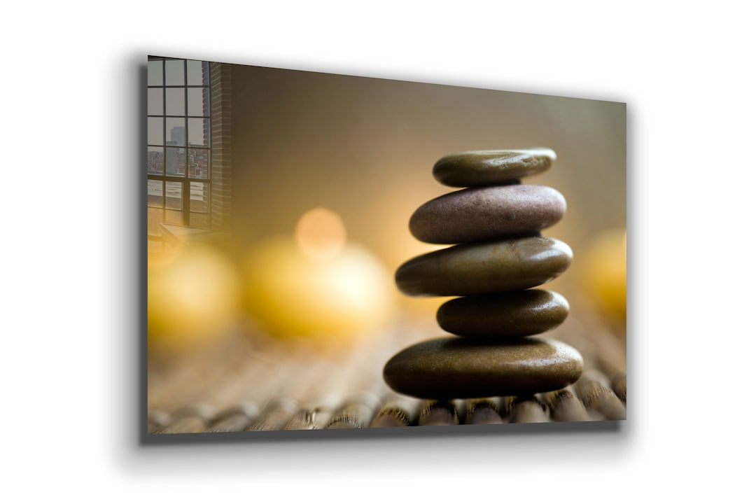 Zen Stone Glass Printing Wall Art , Natural and Vivid Wall Decor ...