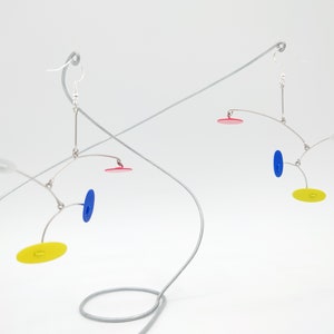Primary Color Oval Mobile Earrings Abstract Shape Kinetic Sculpture ...