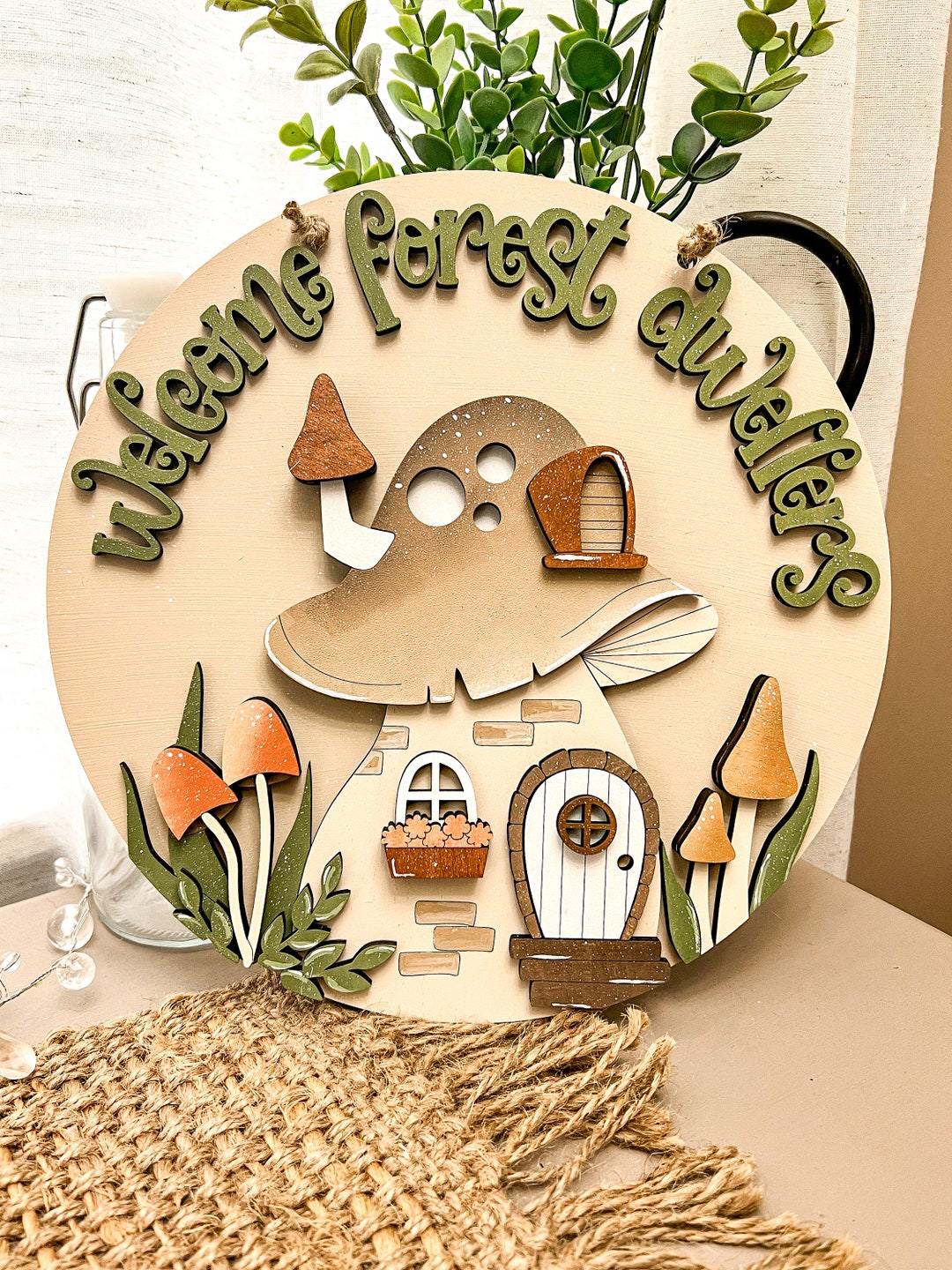 Forest Dwellers Mushroom Door Sign - Etsy