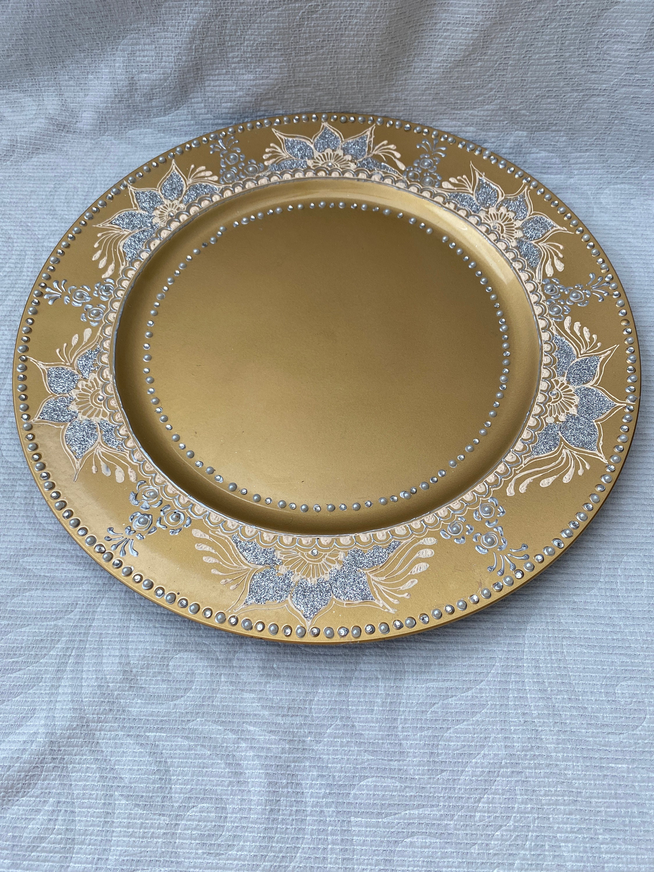 Henna Charger plate decorative plate Indian wedding decor | Etsy