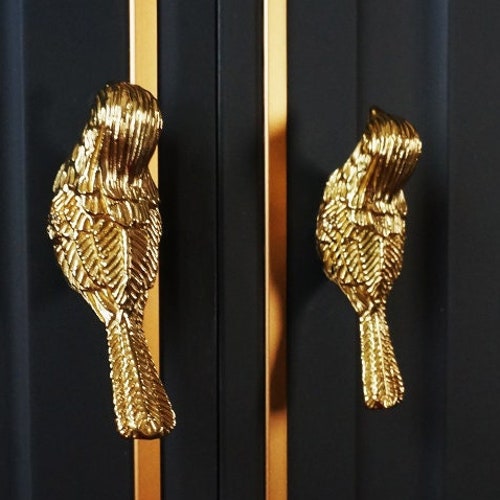 Unique Brass Bird Knobs Drawer Knobs Pulls Kitchen Cabinet - Etsy