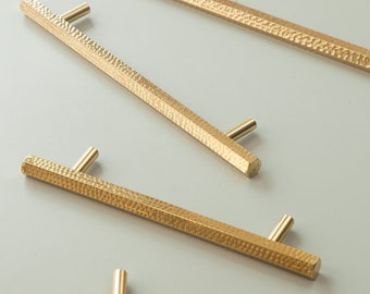 Hexagon Hammered Handles Brass Solid Handmade Drawer Knobs - Etsy