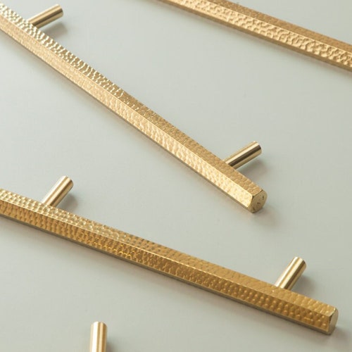 Hexagon Hammered Brass Solid Handmade Drawer Knobs Pulls - Etsy