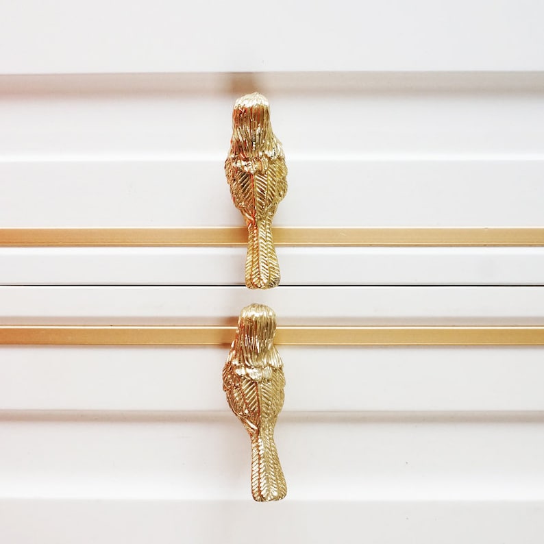 Unique Brass Bird Knobs Drawer Knobs Pulls Kitchen Cabinet Pulls Handle ...