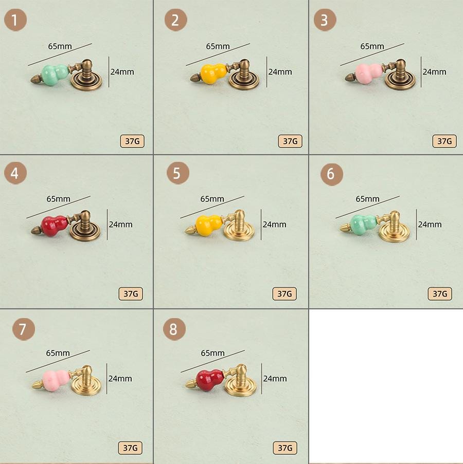 Unique Vintage Brass Ceramic Cute Knobs Drawer Knobs, Kitchen Cabinet ...