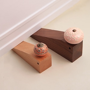 Decorative Wooden Door Stopper Handmade Door Wedges,furniture Door Stop ...