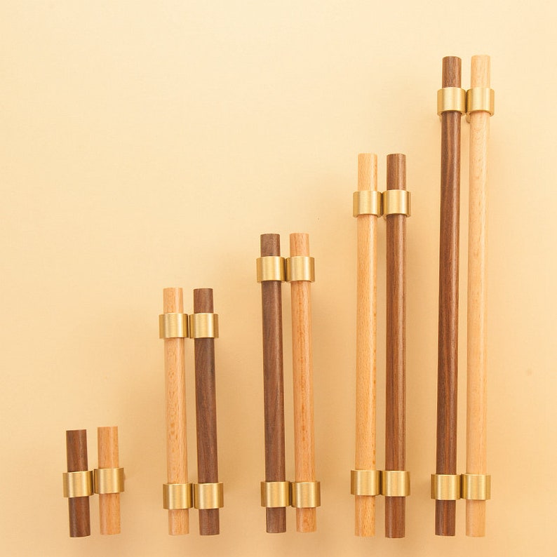 Walnut Kitchen Wood Drawer Pulls Vintage Drawer Dresser - Etsy