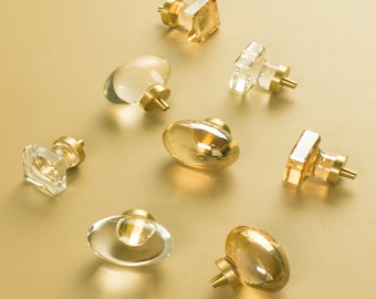 Clear Brass Drawer Knobs Handles Acrylic Dresser Knob Crystal | Etsy