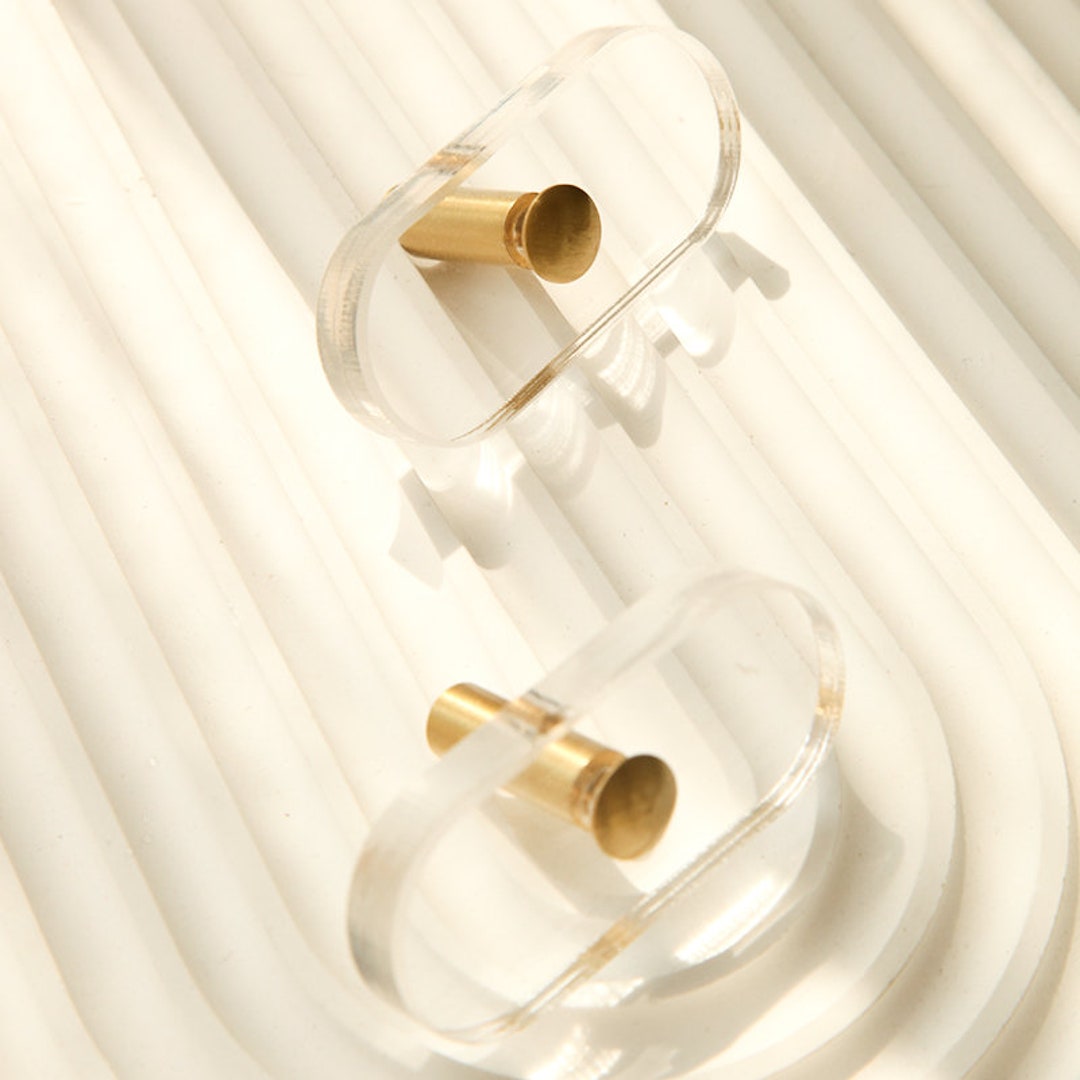 Transparent Acrylic Pulls, Brass Knobs, Modern Drawer Pulls, Closet ...