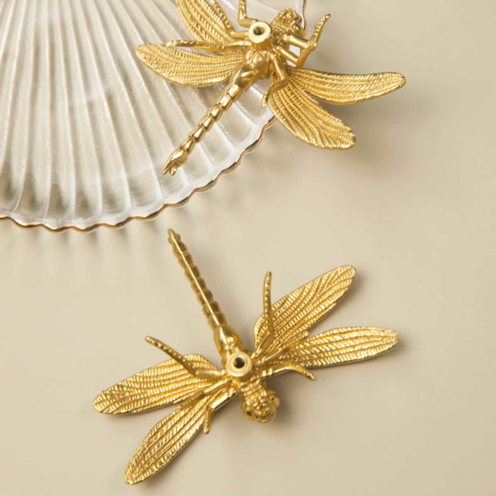 Unique Brass Dragonfly Knobs Drawer Knobs Pulls Kitchen Cabinet Pulls Handle Dresser Knobs Knob ...