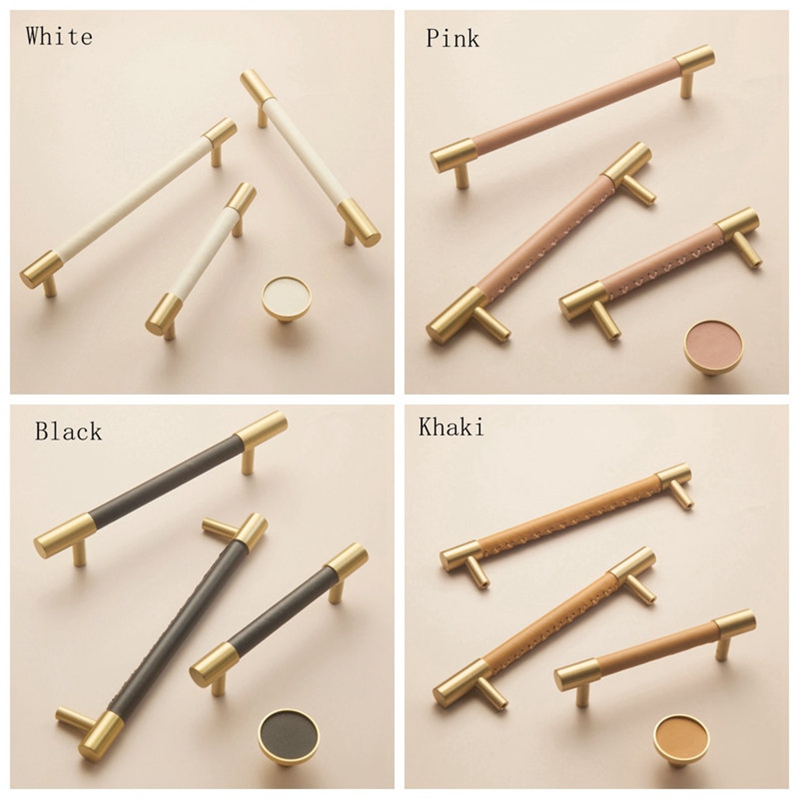 Brass Leather Cabinet Pulls Drawer Pulls Knobs Handles Solid - Etsy