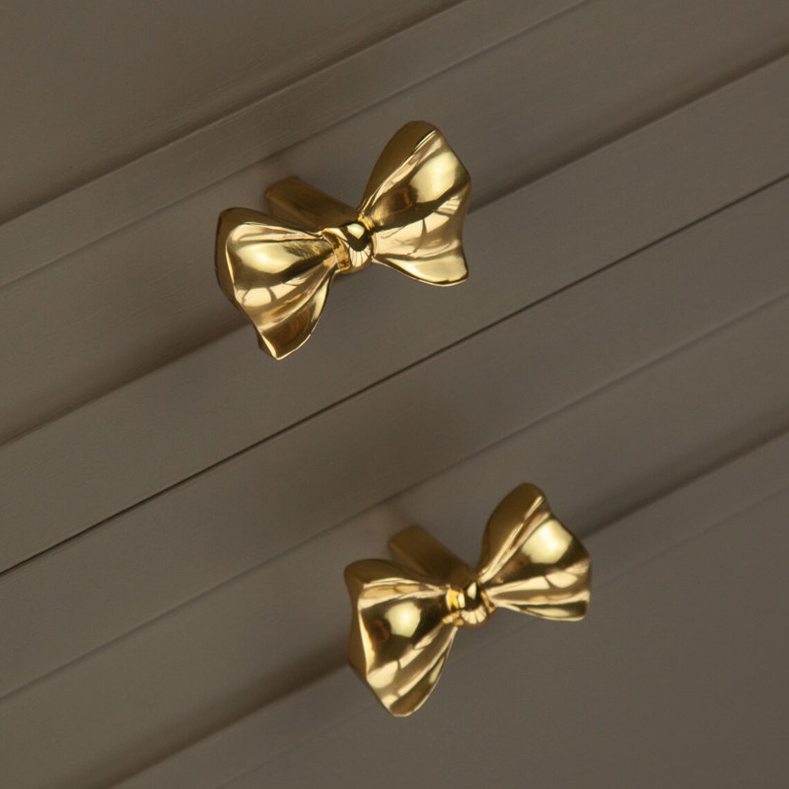 Brass Bow Drawer Knobs Pulls Dresser Knobs Kitchen Knobs Cabinet Pulls ...
